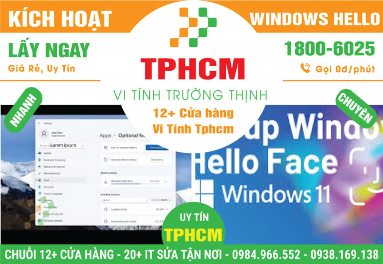 1️⃣【Dịch Vụ】 Kích Hoạt Windows Hello - Unlock Face Nhanh